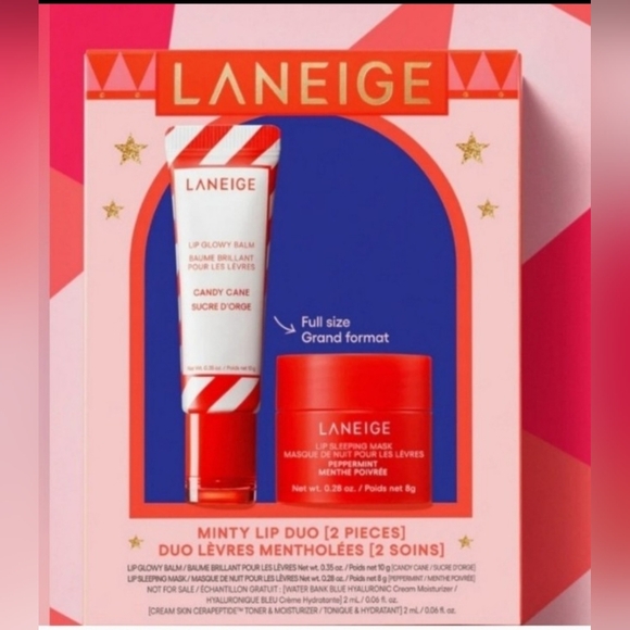LANEIGE | Makeup | Laneige Minty Lip Duo Lip Glowy Balm Candy Cane Lip ...